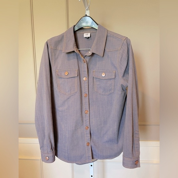 CAbi | Tops | Cabi 4299 Workshop Jacket Large Nwot Shacket Blue Western ...